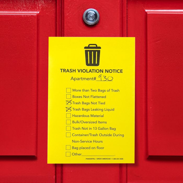 Trash Violation Notice Pad - Great American Property