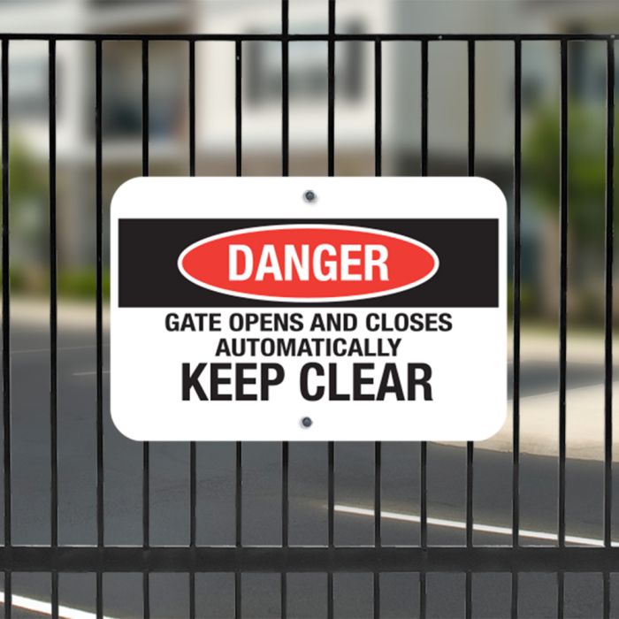 Gate Sign-Danger Gate Opens Automatically Aluminum Sign Gate Signs ...